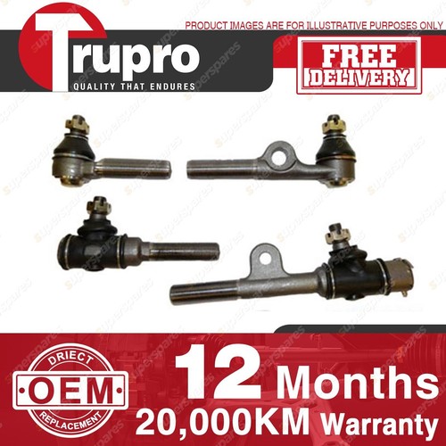 4 x Trupro Inner + Outer Tie Rod Ends for Toyota Land Cruiser FJ HJ HZJ ...