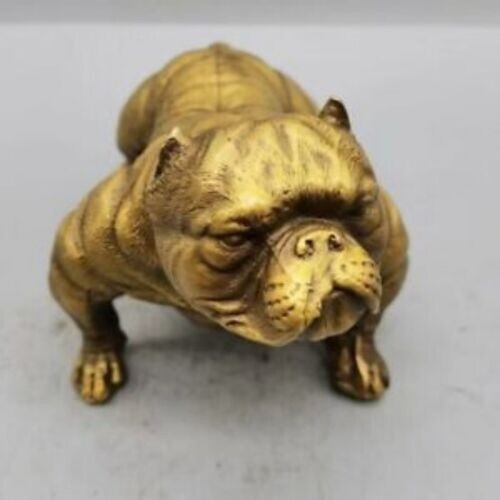 Chinese Bronze Copper Statue Hand Carved Bulldog Dog Figurine 80260 | eBay