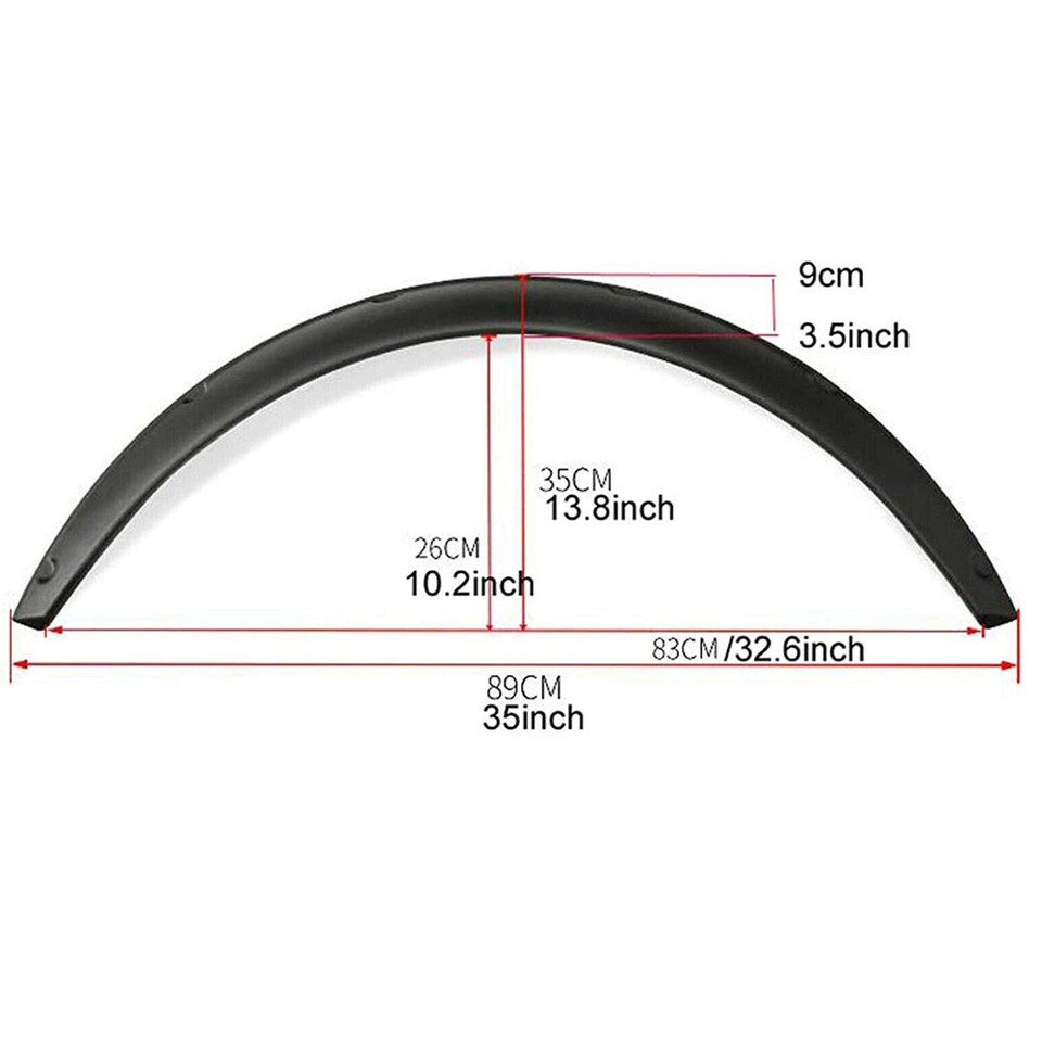 4x 3.5" Car Fender Flares Extra Wide Body Kit Wheel Arches For ...