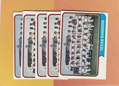 1974 TOPPS BASEBALL LOT (5) TEXAS RANGERS TEAM #184 EX+/EXMT *L4385 | eBay