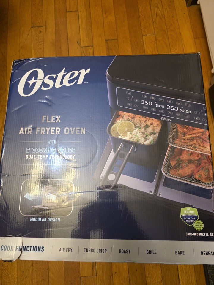 Oster 11-Quart Flex Air Fryer Oven, Dual Air Fryer with 2 Cooking Zones ...