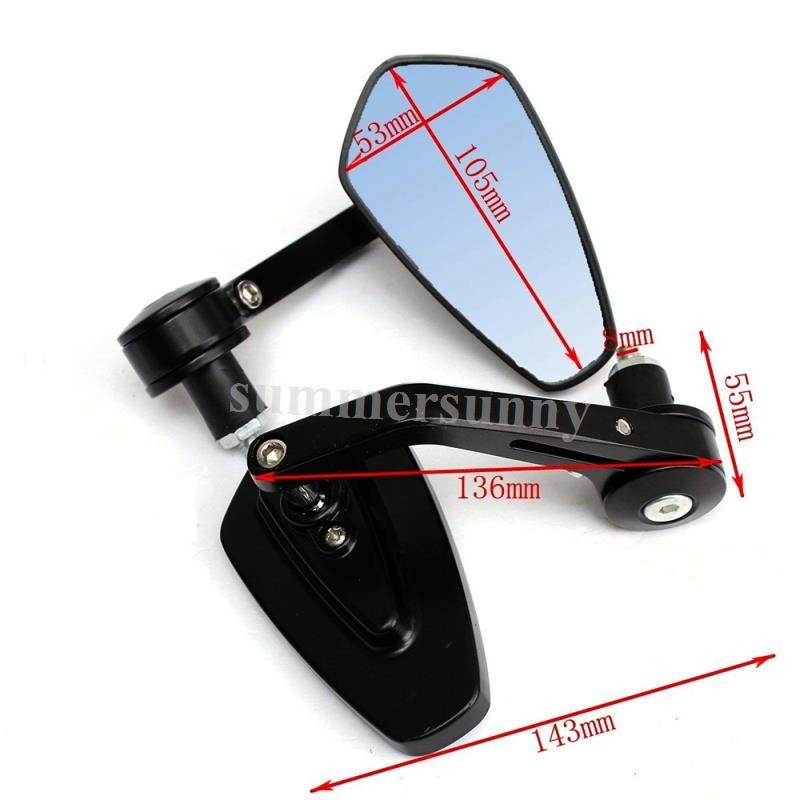 Motorcycle End Bars Rearview Handle Bar Side View Mirrors Motorcycle ...