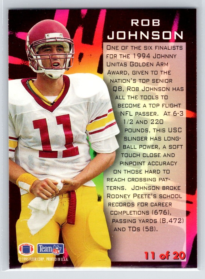 Rob Johnson 1995 Fleer NFL Prospects #11 USC Trojans | eBay