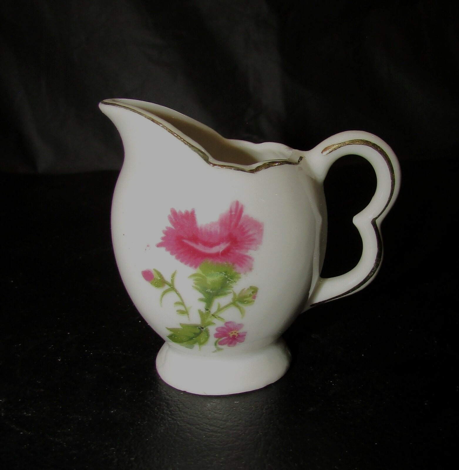 Old 1960s Japan White Porcelain Hand Painted Rose Gold Trim Vintage ...