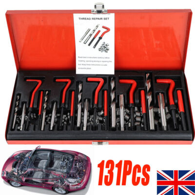 131Pc Thread Repair Kit M5 6 8 10 12 HSS Drill Helicoil Metric Heli ...