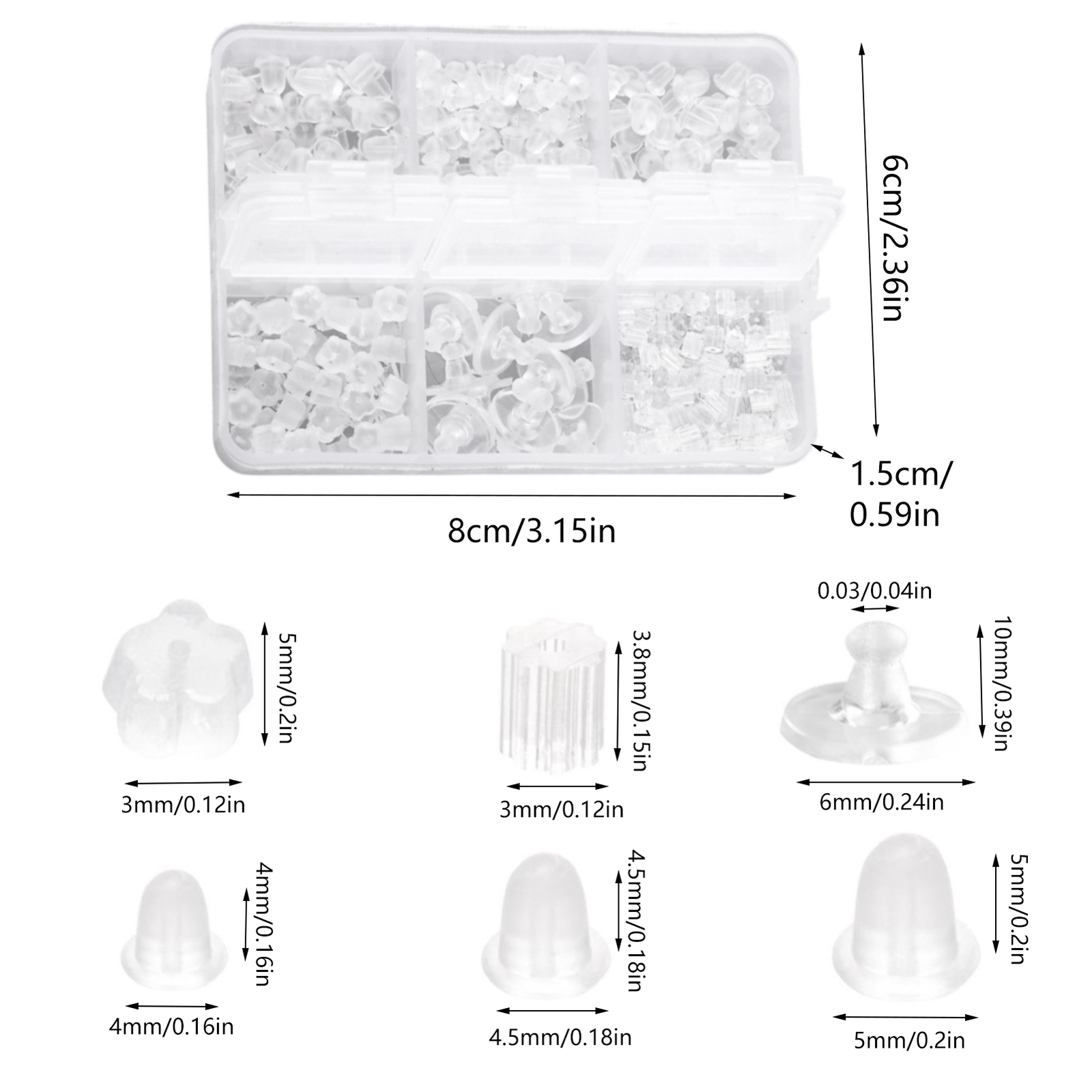 Locking Earring Back Replacement Parts For Studs Soft Silicone Styles ...