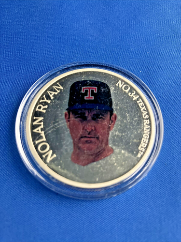 RARE NOLAN RYAN ONE OUNCE OF .999 SILVER LIMITED EDITION PICTURE COIN S ...