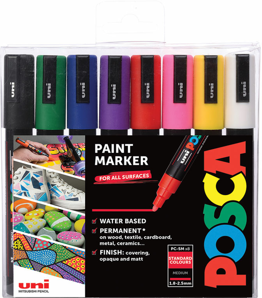 Uni Posca Paint Marker Kits Cases Sets Packs All Options Pastel & Mega ...