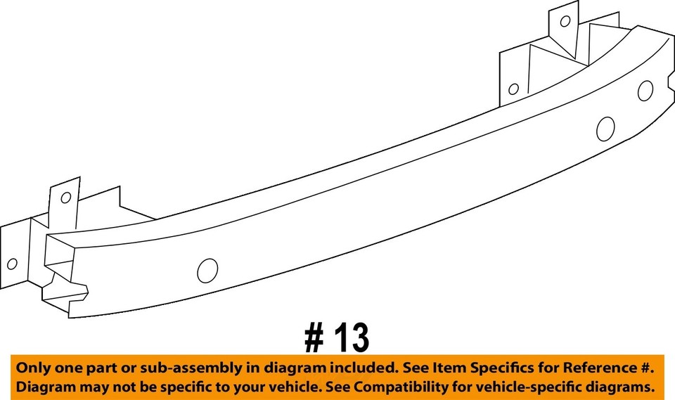 GM OEM Rear Bumper-Impact Bar Reinforcement Beam Support Rebar 23164201 ...