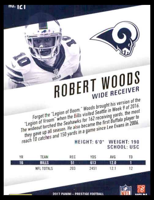 2017 Panini Prestige #121 Robert Woods Los Angeles Rams Football Card ...