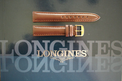 FOR LONGINES 20MM BROWN CALF LEATHER WATCH BAND WATCHBAND STRAP & GOLD ...