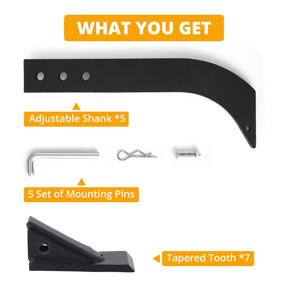 5 Pack Box Blade Shank 16'' Ripper Shank 3 Holes w/ Removable Tapered ...