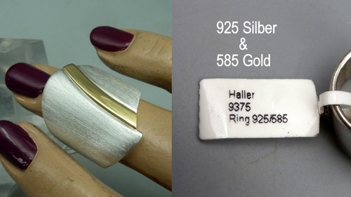 KMPP Vintage Modernist Ring Gr 57 TOP Design 925 Silber 585 Gold 14K ...