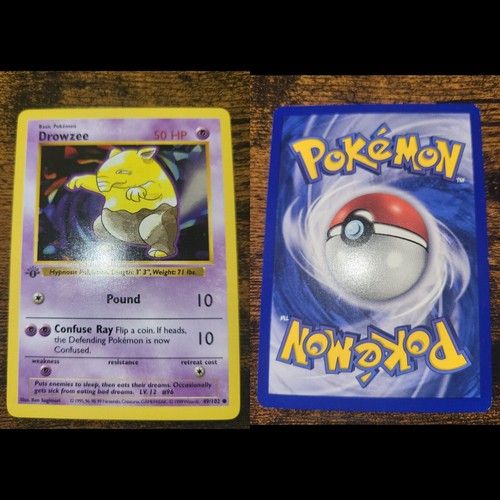 Pokemon 1st edition Shadowless Drowzee Base Set 49/102 | eBay
