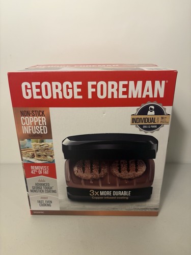 NEW George Foreman Copper Color Classic Plate Grill Electric Indoor ...