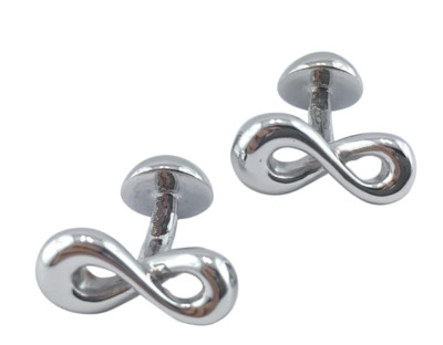 High Finished 935 Argentium Silver Infinity Design Men's Cufflinks | eBay