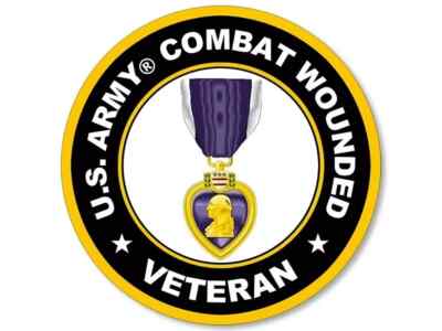 ARMY COMBAT WOUNDED VETERAN PURPLE HEART MEDAL MILITARY STICKER DECAL ...