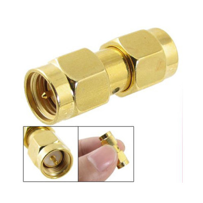 SMA Male To SMA Male Plug RF Connector Coupler Straight Coaxial Adapter ...