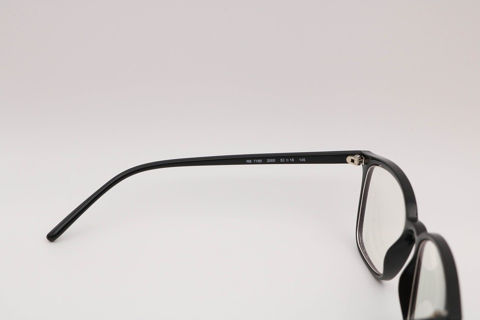 Ray-Ban Rb7185 2000 Polished Black Square Eyeglasses Frames 52-18-145 ...