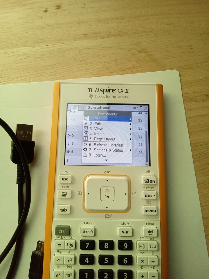 Texas Instruments TI Nspire CX II Graphing Calculator with charger USB ...