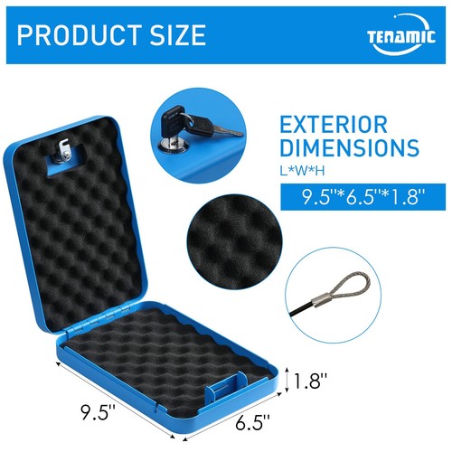 Pistol Safe Portable Travel Gun Safe Solid Steel Handgun Lock Box for ...