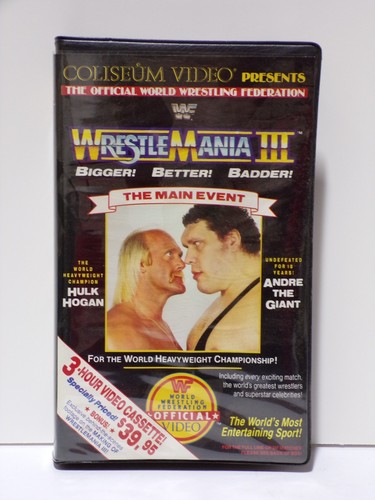 WWF Wrestlemania III Coliseum Clamshell-ONLY No-VHS 1987 Hogan v Andre ...