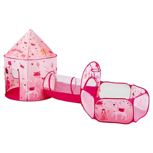 VEVOR Princess Girls Pop up Castle Kids Play Tent & Tunnel Set with ...