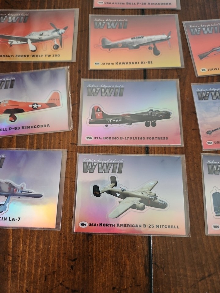 10 2025 Historic Autograph & Card Co. WWII Weapons Sticker Lot World ...