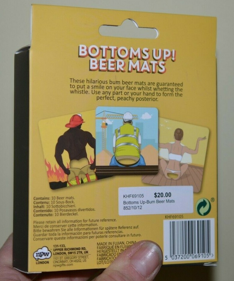 Bottoms Up! 10 Funny Beer Mats Beer Coasters Use your hand to Make Butt ...