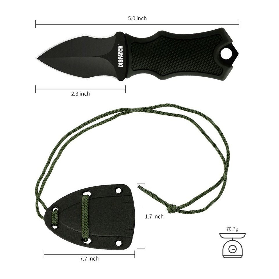 Mini Fixed Blade Neck Knives Self-Defense Tactical Outdoor Knife with ...