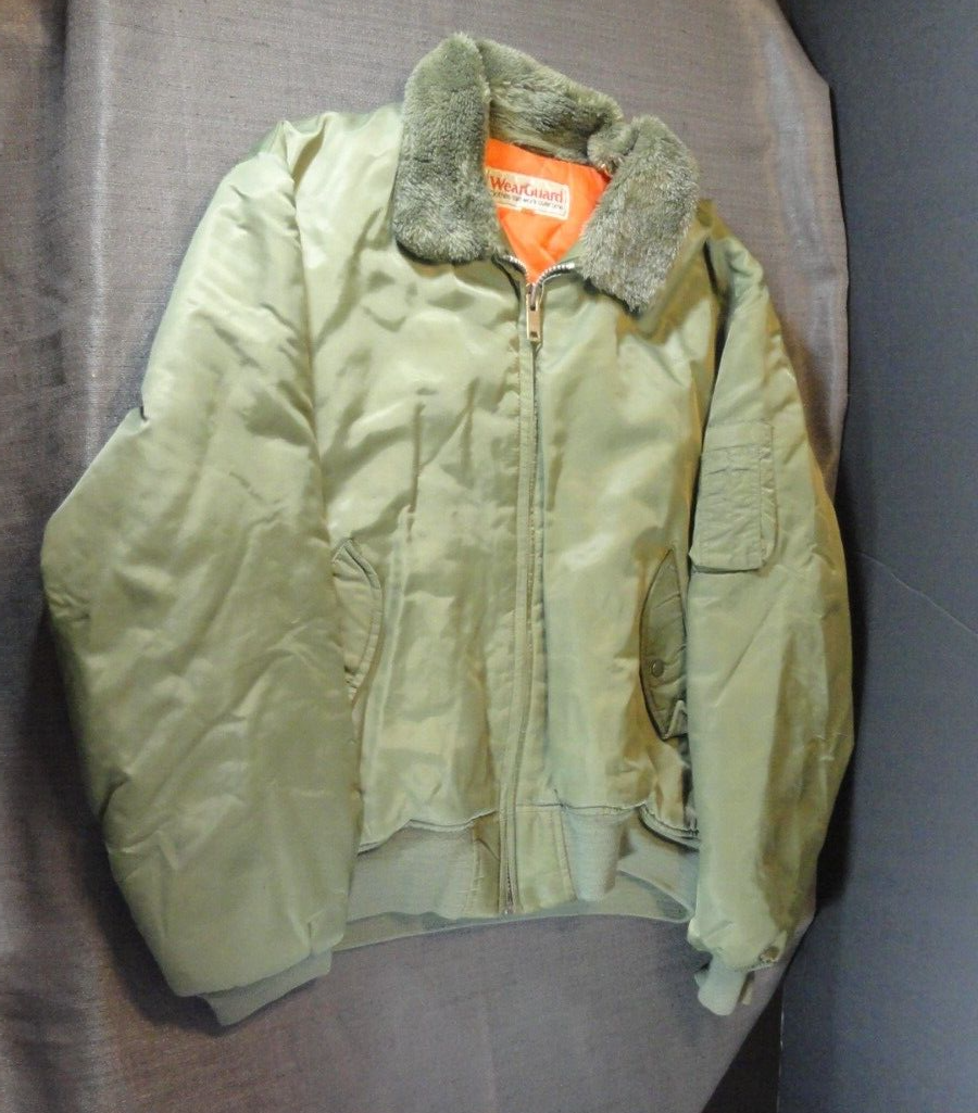 VINTAGE WEARGUARD REVERSIBLE GREEN USAF ARMY BOMBER MA-1 FLYERS JACKET ...