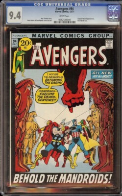 Avengers # 94 CGC 9.4 White (Marvel, 1971) Captain Marvel appearance | eBay