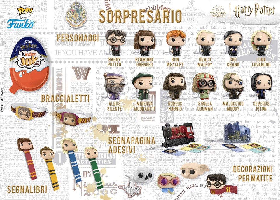 VD423 Castle of Hogwarts + paper kinder Joy Italy 2023 Funko Pop Harry ...