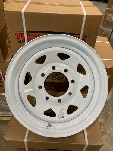 1 New 3960 lb 16" White Spoke Trailer Wheel 16x6 8x6.5 8 Lug Ships In ...