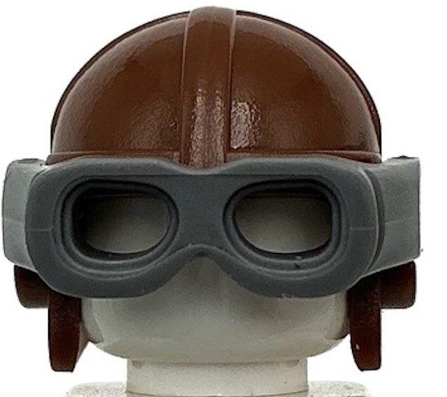 Lego New Reddish Brown Minifigure Headgear Cap Aviator Goggles Part | eBay