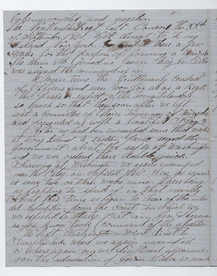 CIVIL WAR LETTER - 3rd NH Infantry - Bombardment Port Royal, SC - GREAT ...