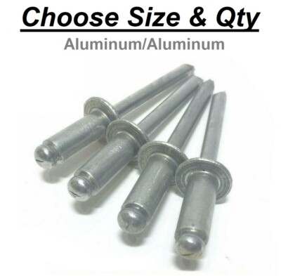 All Aluminum Pop Blind Rivets Dome Head (Choose: 3/32" 1/8" 5/32" 3/16 ...