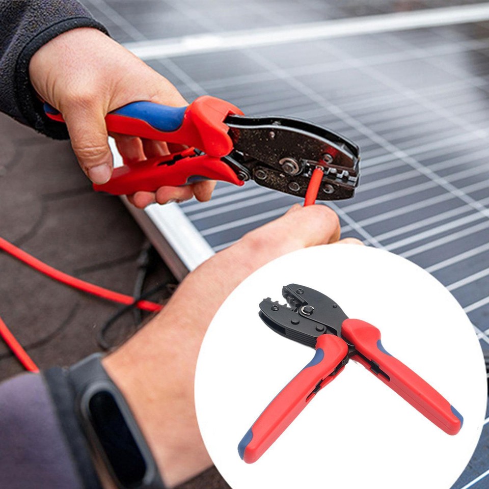Solar Panel PV Wire Cable Connectors Ratchet Crimper Pliers Crimping ...