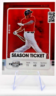 2021 Panini Contenders Optic Rafael Devers Red Prizm Season Ticket #6 ...