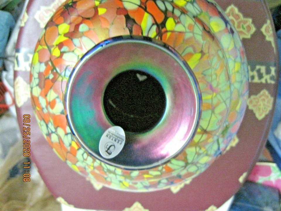 FENTON ART GLASS DAVE FETTY LIMITED EDITION QVC IRIDIZED THREADED ...