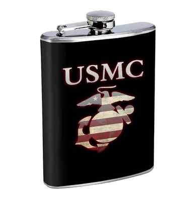 USMC Marines 8oz Stainless Steel Flask Drinking Whiskey | eBay