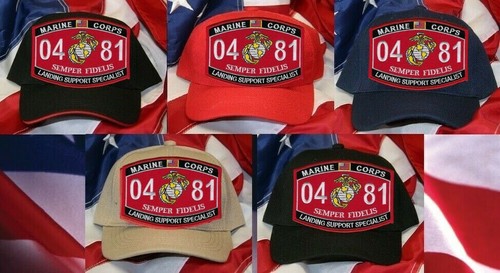 MOS 0481 LANDING SUPPORT SPEC. CAP PATCH HAT US MARINES PIN UP MOTOR T ...