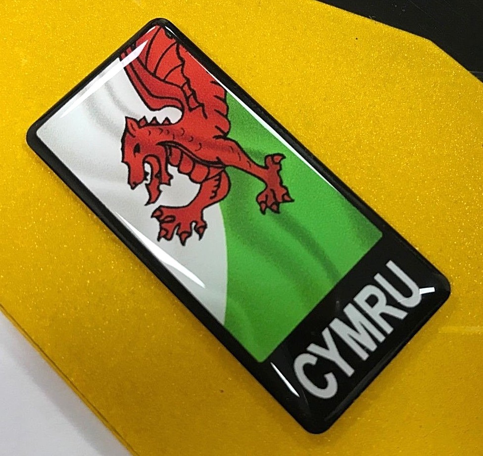 Wales CYMRU Car/Motorcycle Number Plate Sticker - 50mm - HIGH GLOSS ...