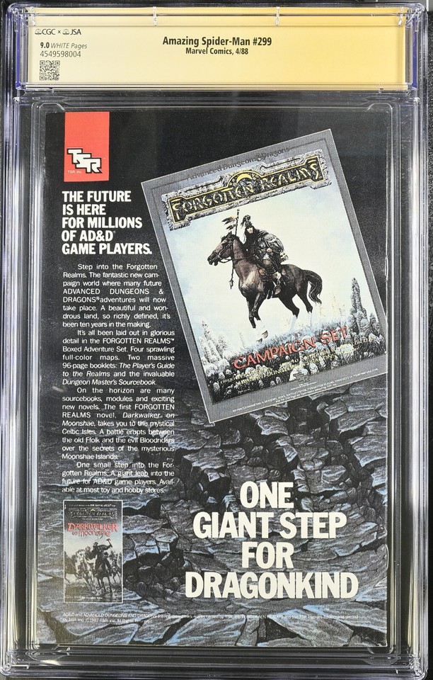 AMAZING SPIDER-MAN #298 CGC 9.0 JSA Signed Todd McFarlane Authentic ...