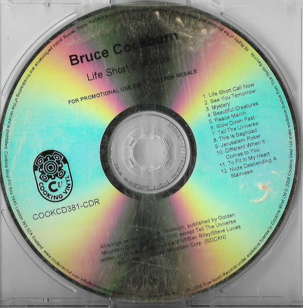 CD Blues Bruce Cockburn Life Short Call Now CDr, Album, Promo 2006 Folk ...