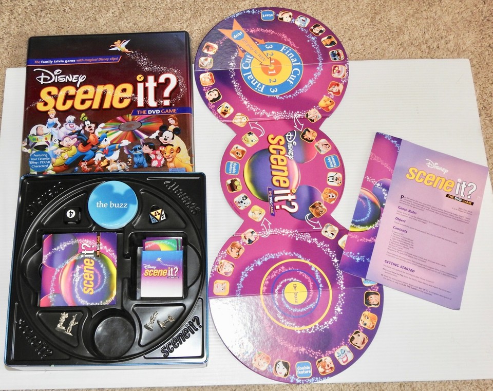Disney Scene It 1st Edition DVD Board Game 100% Complete - Metal Tin ...
