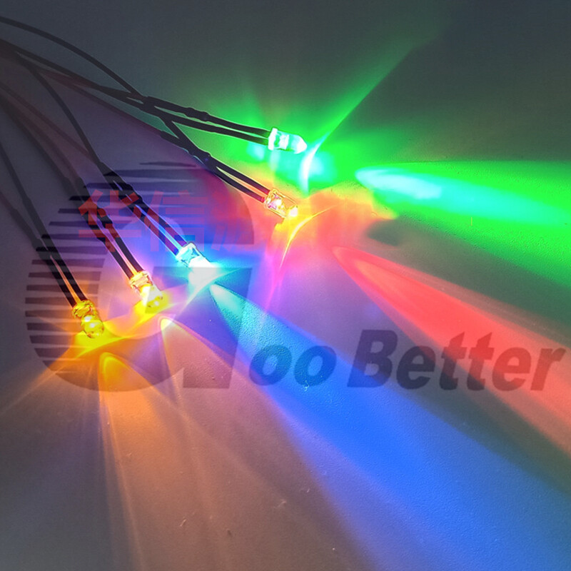 Pre-Wired LEDs 3mm/5mm Ultra Bright : 5V - 12V : Various Colours Lamp ...