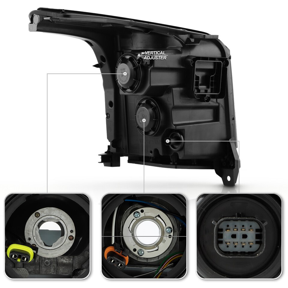 For 2015-2017 GMC Yukon XL Halogen w/LED DRL Projector Headlight ...