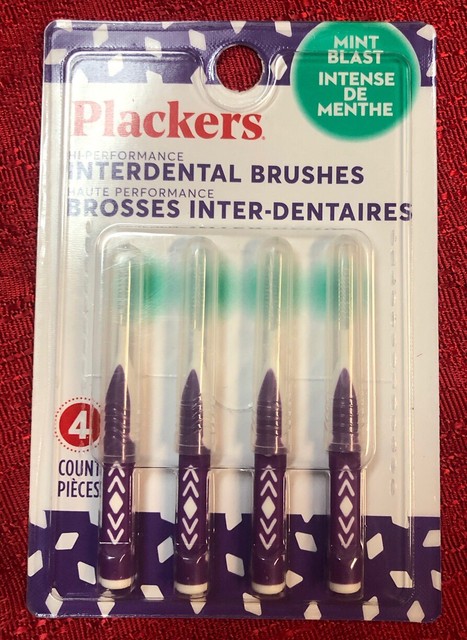Plackers Hi-performance Dental Brushes 4 Count Braces Floss Plaque for ...