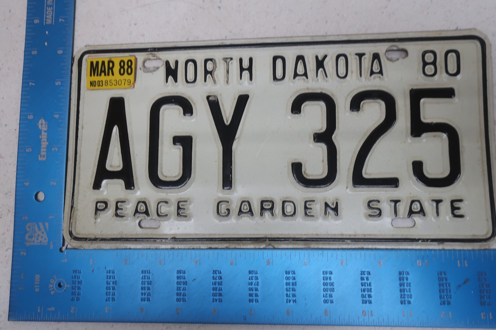 North Dakota License Plate Tag ND 1980 1988 80 88 AGY 325 | eBay